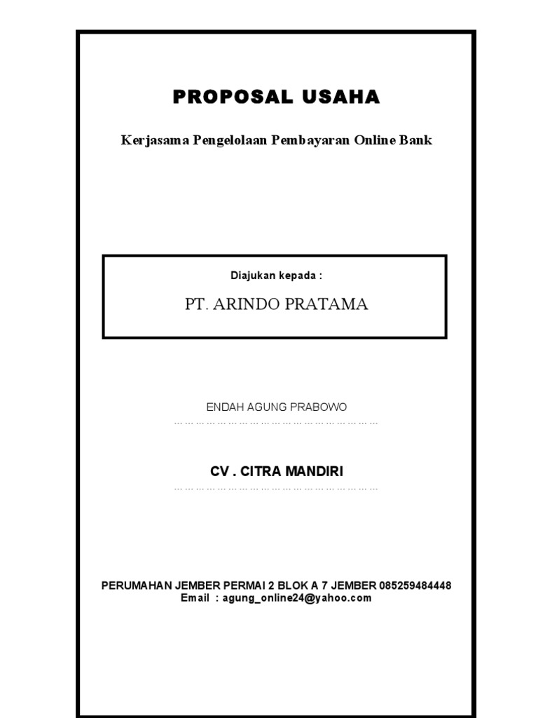 Proposal Mitra Pt. Arindo Pratama | PDF | Karier & Perkembangan