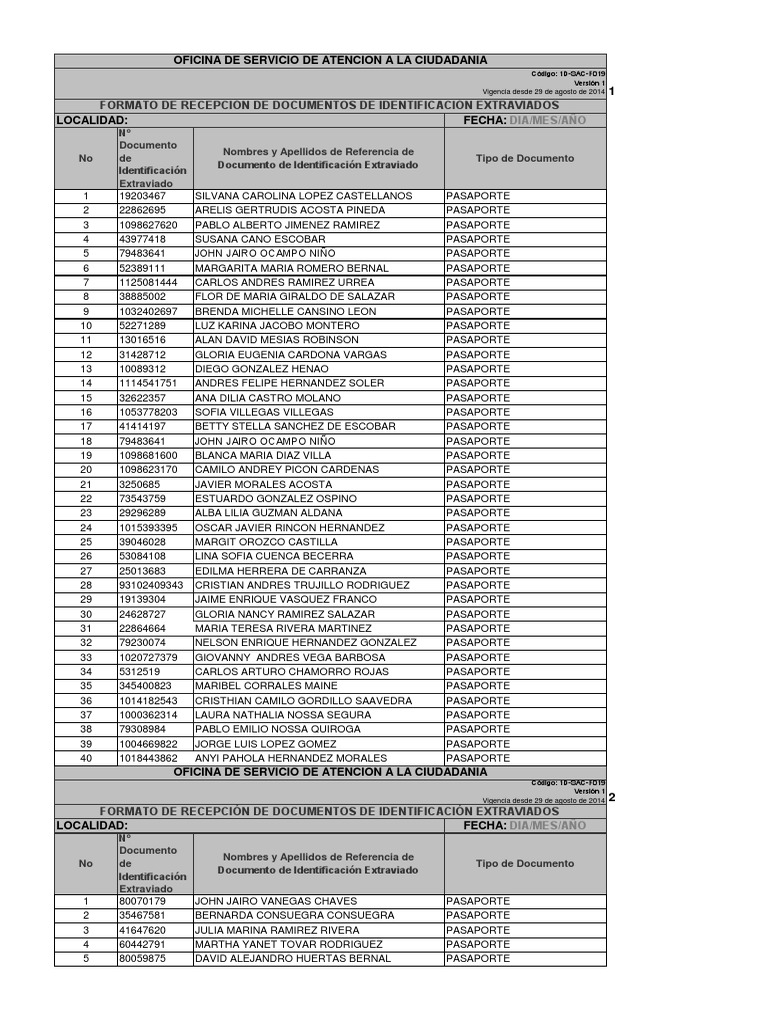 Documentos Extraviados 16 Dic 2015 | PDF
