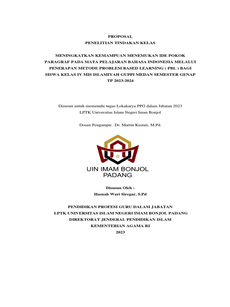 Proposal PTK 1 LK 11 PDF | PDF