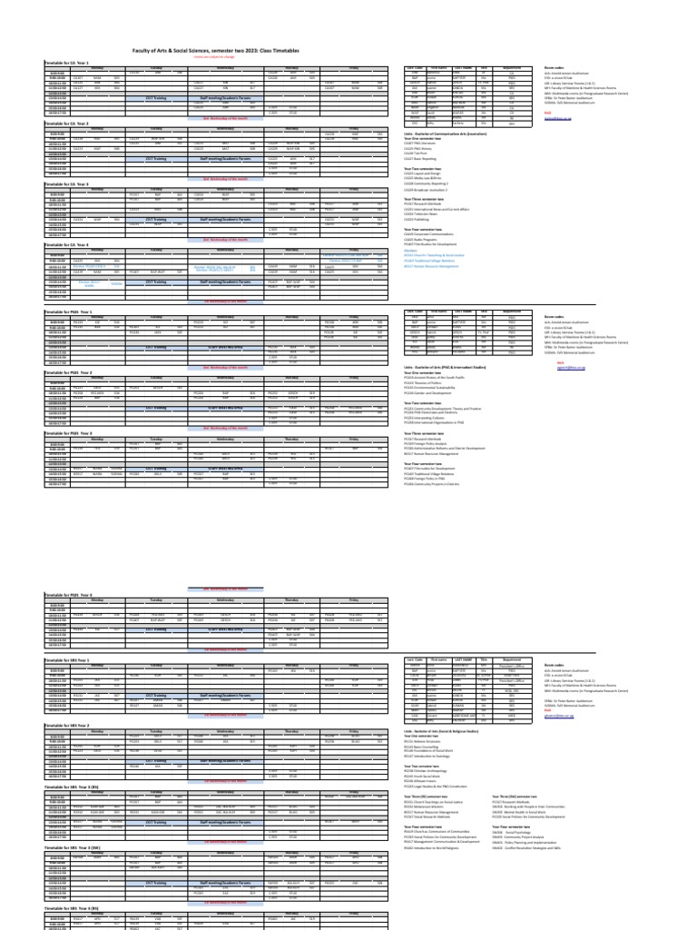 2023 Semester 2 Timetable - 11 July | PDF | Science