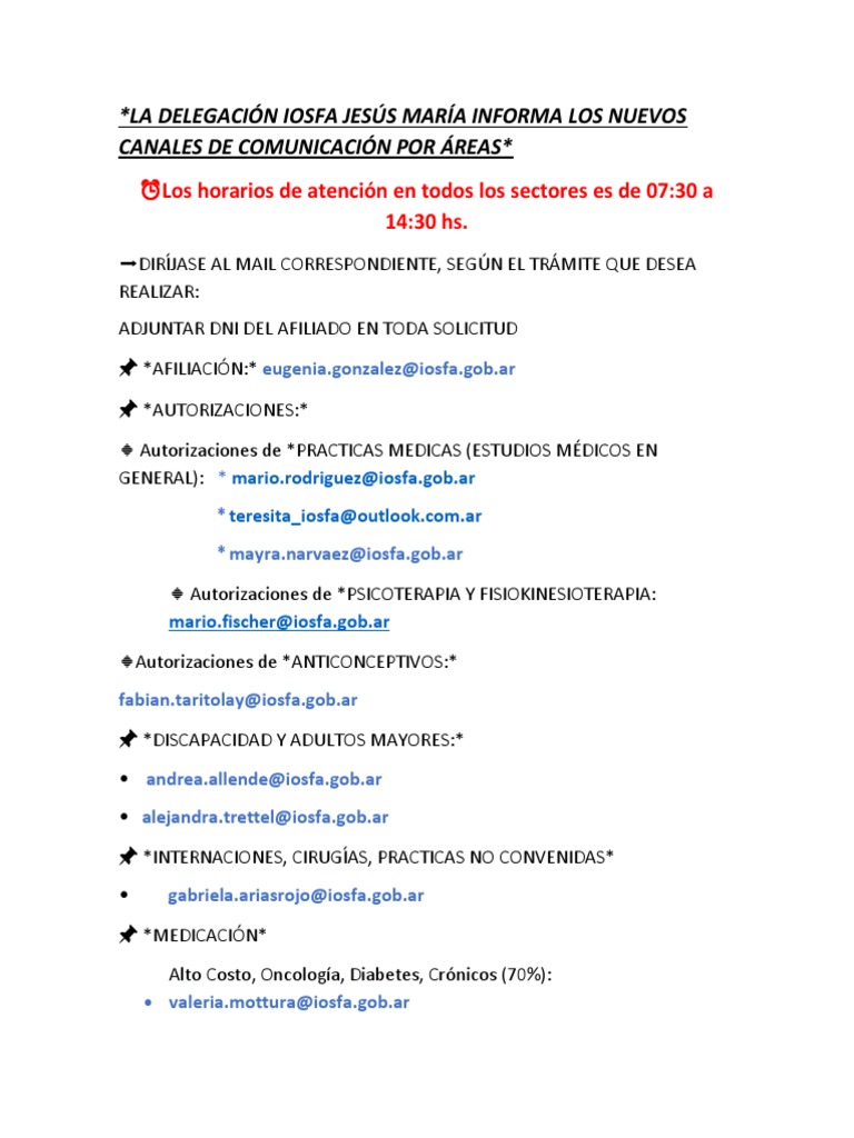 Correos Iosfa JM 2021 | PDF