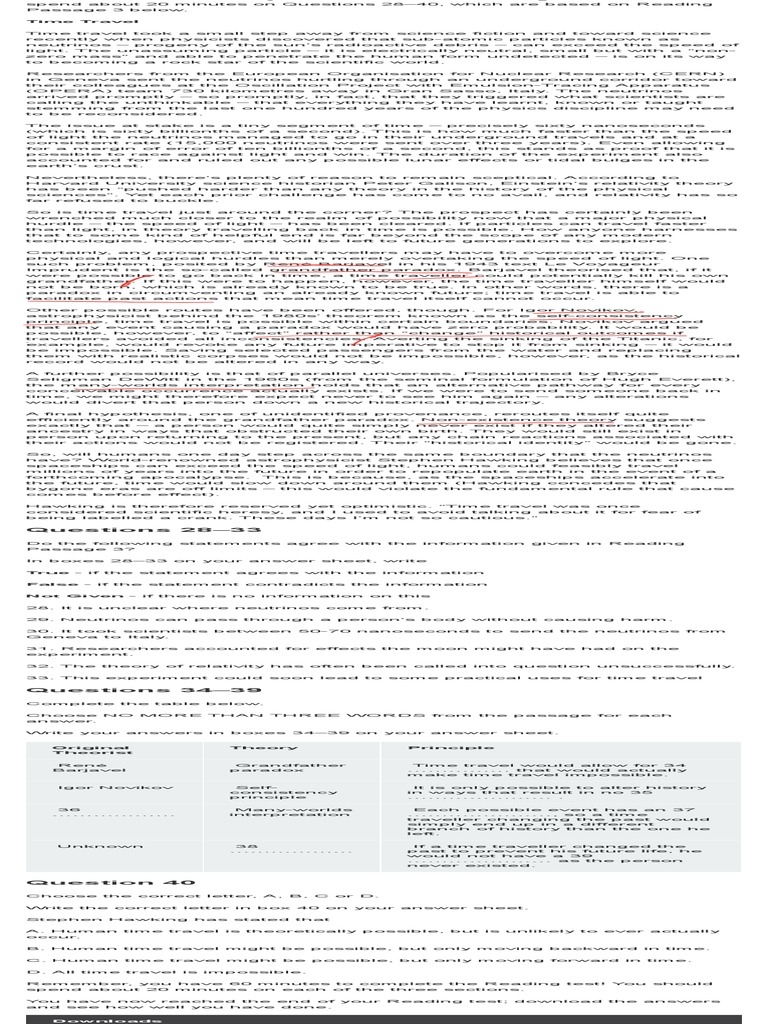 Academic Reading - Section 3 Practice Test Take IELTS | PDF | Time ...