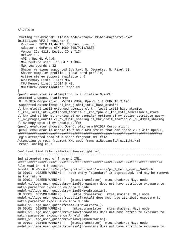 Maya Render Log | Download Free PDF | Shader | Graphics Processing Unit