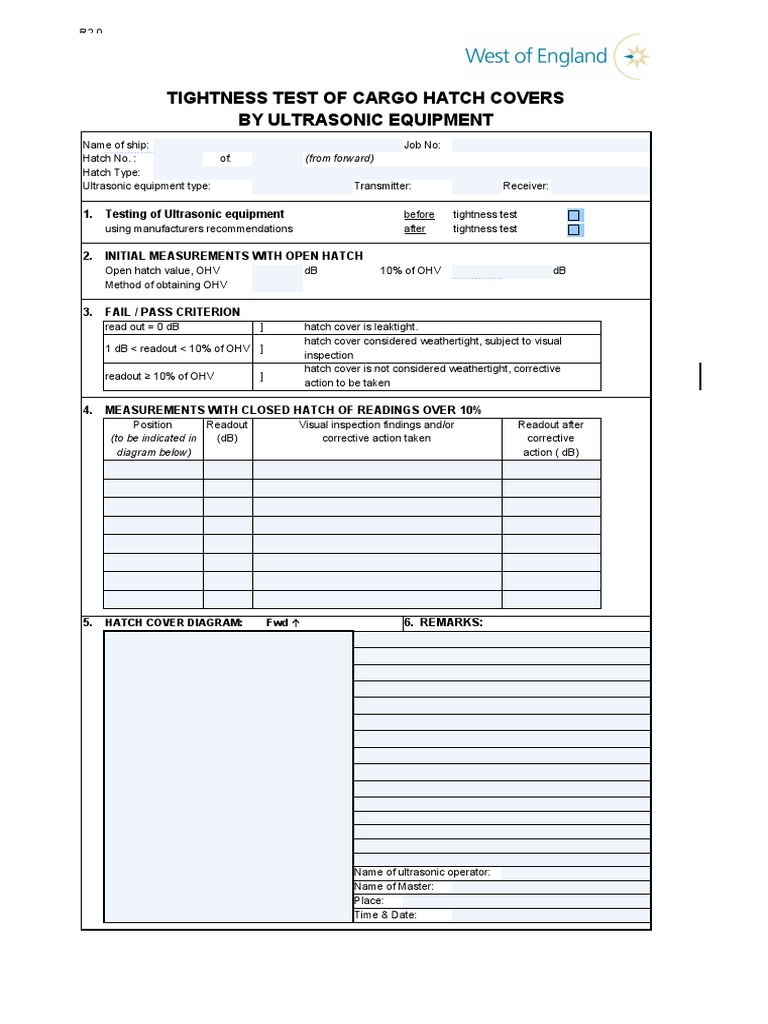 Ultrasonic Testing for Hatch Cover Tightness | PDF | Technology ...