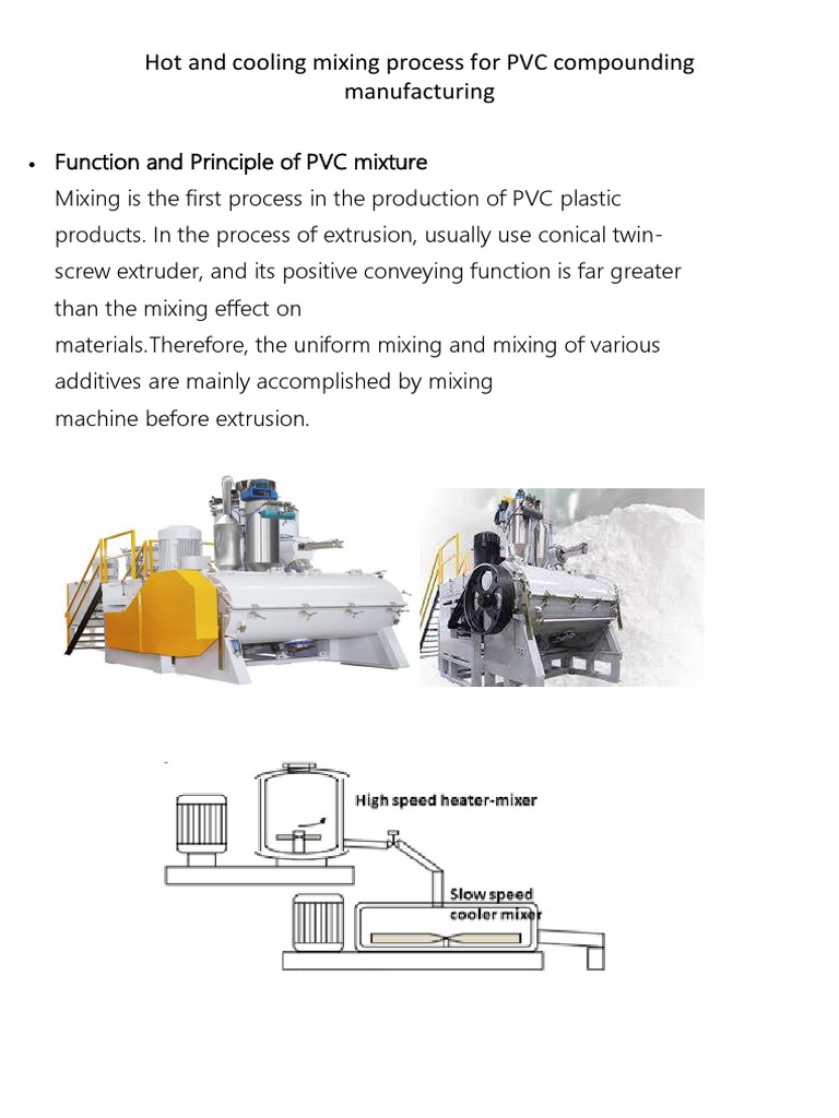 Hot and Cooling Mixing Process For PVC Compounding | PDF | Extrusion | Physical Sciences