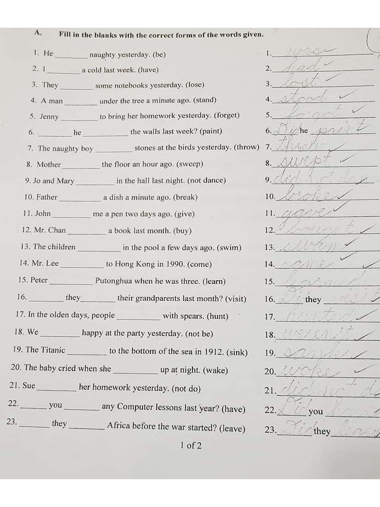 P3 English Quiz | PDF