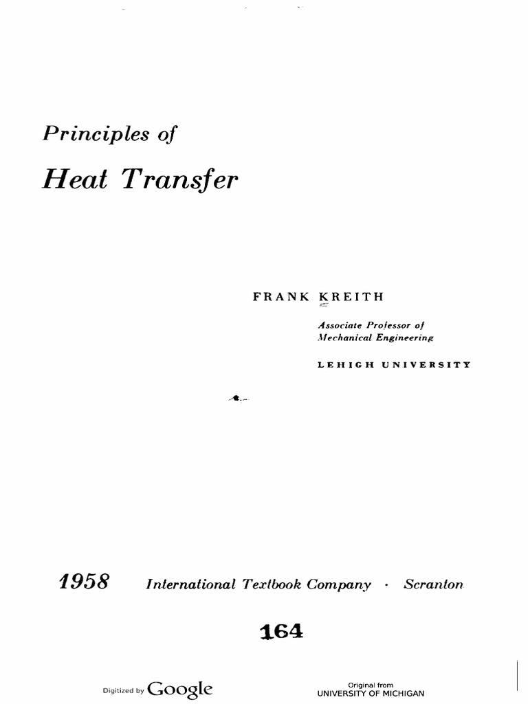 Kreith PrinciplesOfHeatTransfer 1958 | Download Free PDF | Heat ...