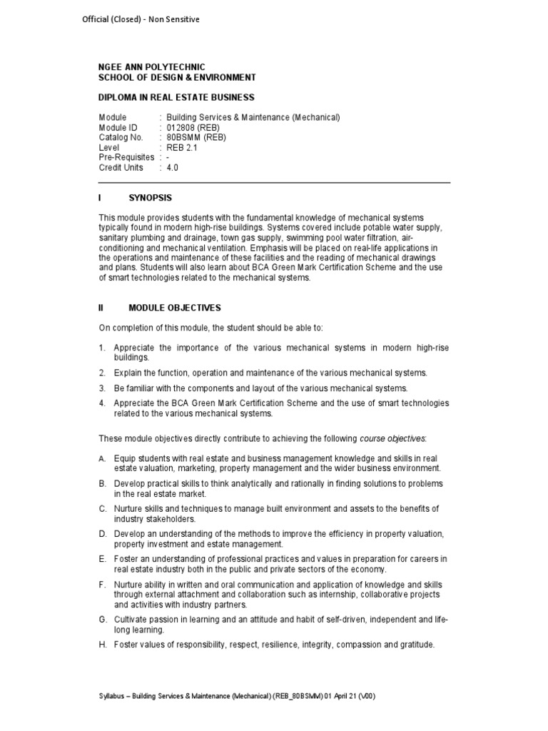 Syllabus REB BSMM 01apr21 V00 | PDF | Educational Technology | Air Conditioning