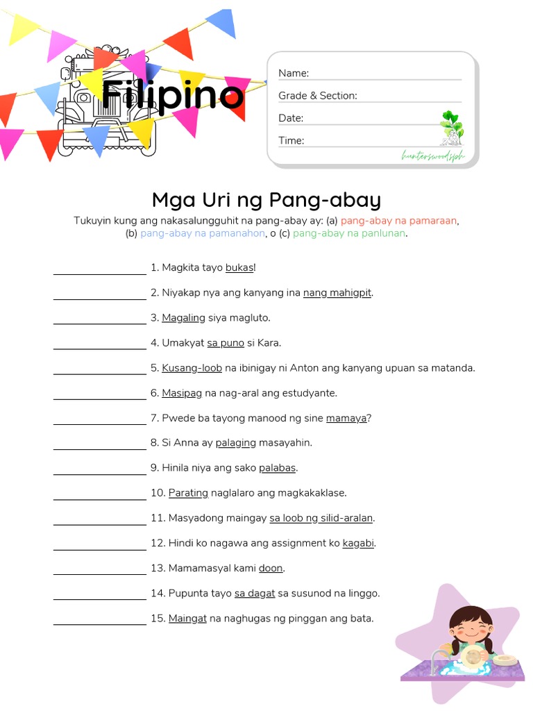 Uri NG Pang Abay Quiz HuntersWoodsPH Filipino | PDF