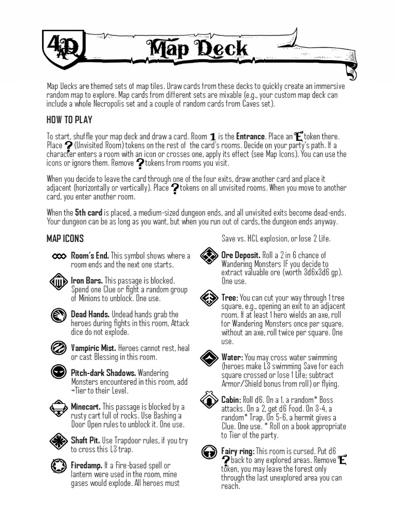 4 Against Darkness Map Rlues | PDF