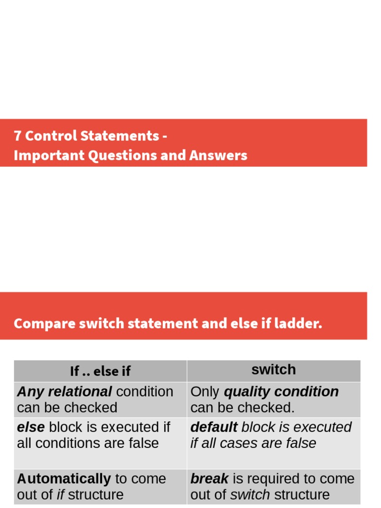 Hsslive-7 Control Statements | PDF | Computers
