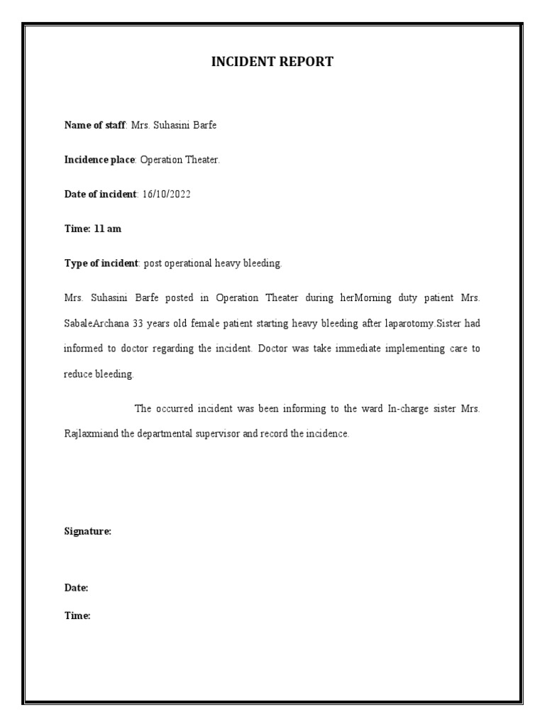 Incident and Night Report | PDF