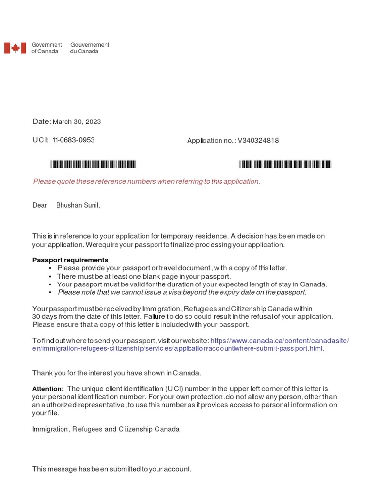 Passport Request Letter | PDF