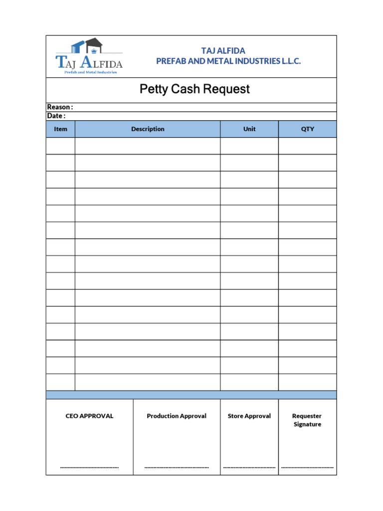 Petty Cash Request | PDF