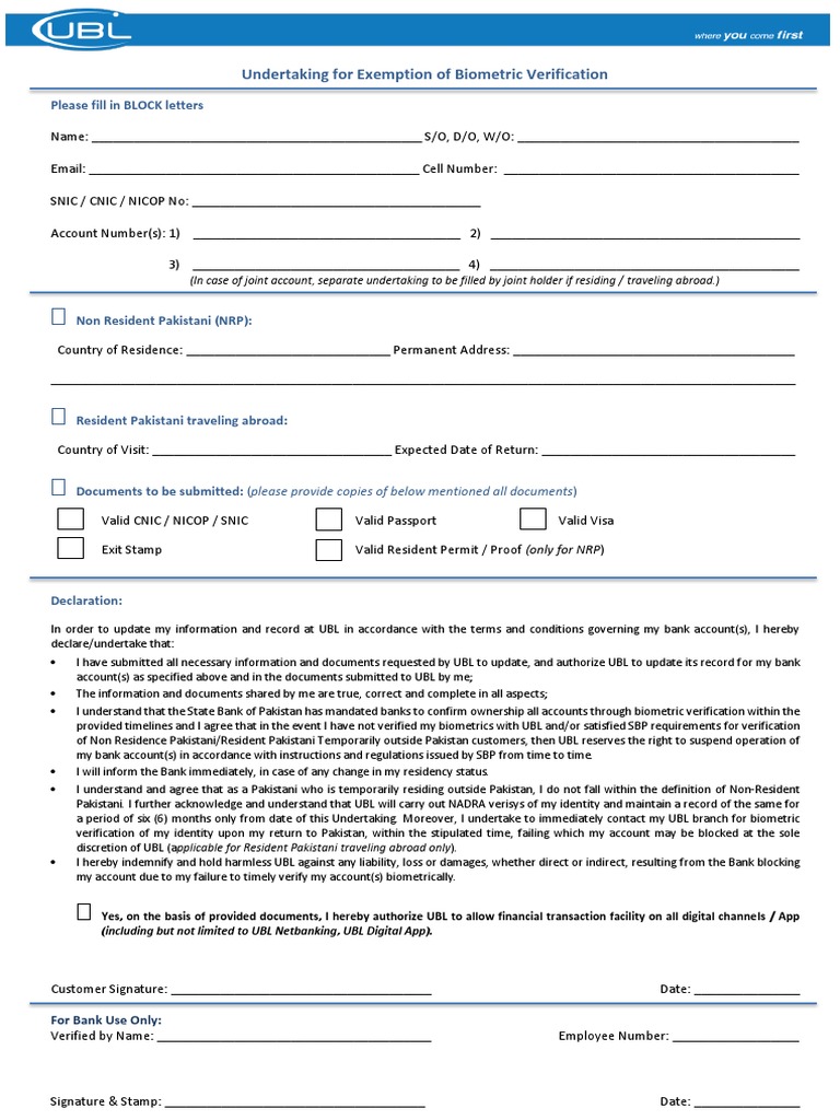 NRP Undertaking Form | PDF | Travel Visa | International Law