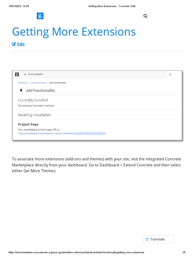 Getting More Extensions - Concrete CMS | PDF | Plug In (Computing) | System Software