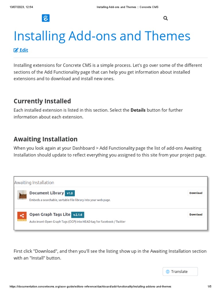 Installing Add-Ons and Themes - Concrete CMS | PDF | Plug In (Computing) | Computer Engineering