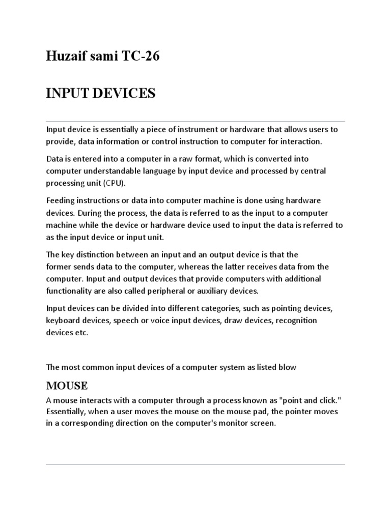Itc Assig Pdf Inputoutput Computer Hardware 
