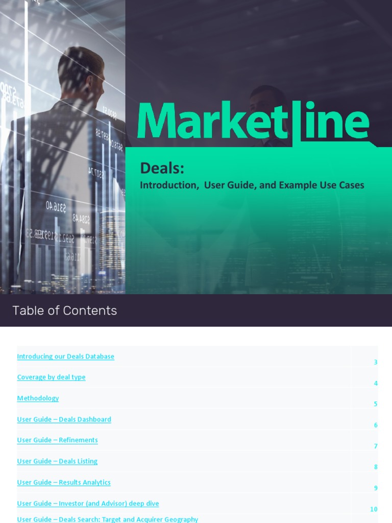 【MarketLine】Deals User Guide | PDF | Corporate Finance | Venture Capital