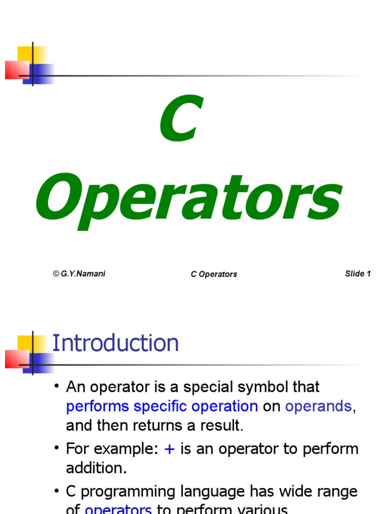 Lecture 05 C Operators | PDF | Arithmetic | Computer Science Lecture 05 C Operators | PDF | Arithmetic | Computer Science