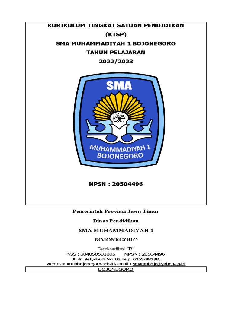 Contoh Kosp Sma Muhammadiyah 1 Bojonegoro | PDF