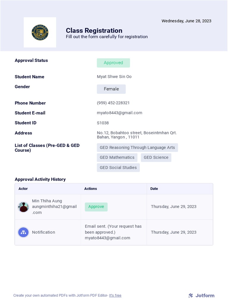Myat Shwe Sin Oo Female 1 | PDF