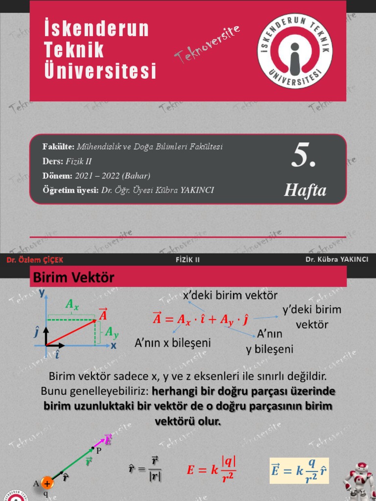 21-22 - FİZİK II - Hafta 5 Anlatımı - Elektrik Alan Kısım 3 | PDF