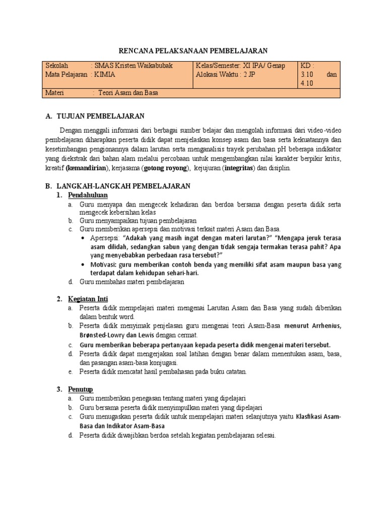 RPP 5 - Asam Dan Basa | PDF