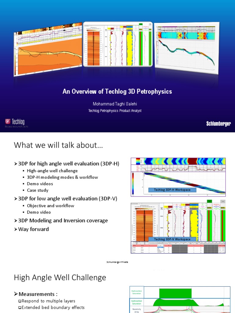 Techlog 3D Petrophysics For High and Low Angle Well Evaluation | PDF ...