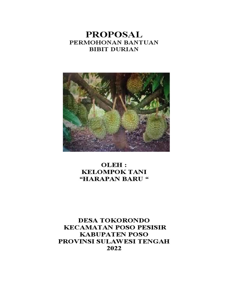 Proposal - Permohonan - Bantuan - Bibit Durian | PDF