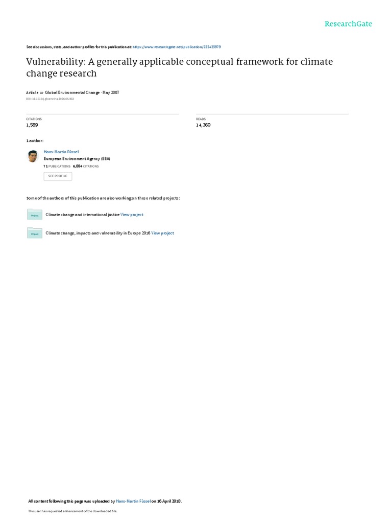 Füssel, Hans Martin (2007) 'Vulnerability - A Generally Applicable ...