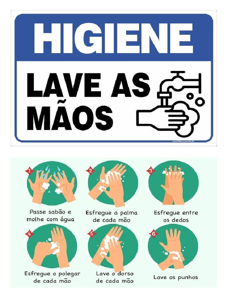 Placa Lavar As Mãos | PDF