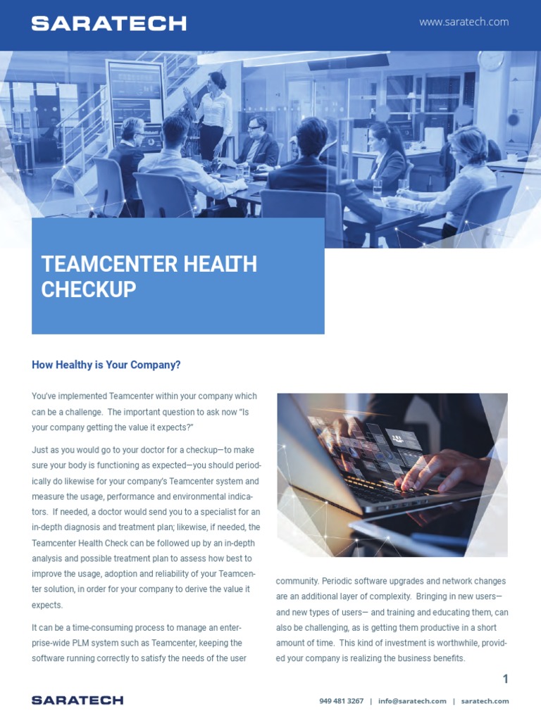 Saratech Teamcenter Health Check | PDF | Reliability Engineering ...