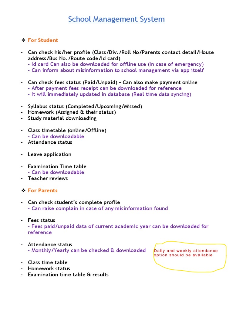 School Management System | PDF | Online And Offline | Libraries