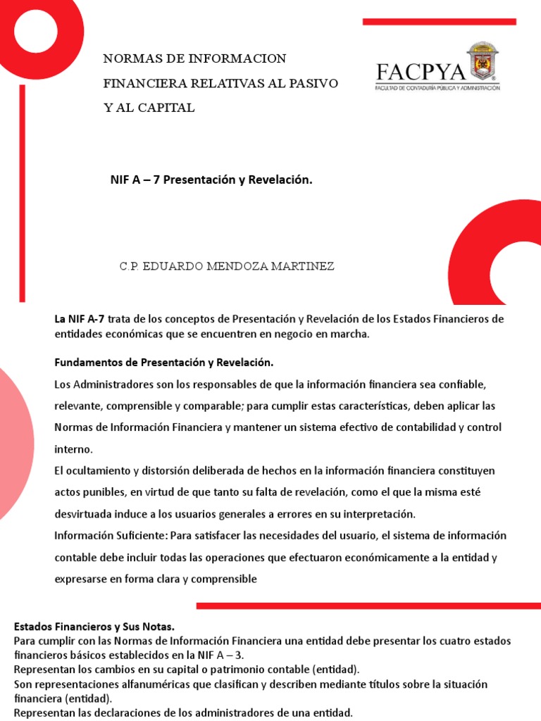 NIF A - 7 Presentacion y Revelacion | PDF | Estado financiero ...