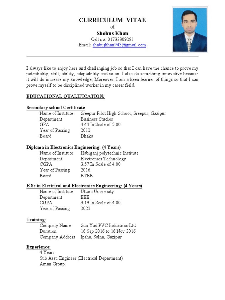 Curriculum Vitae (Shobus) - 2 | PDF | Career & Growth