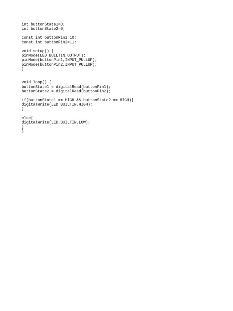Arduino, 2 Buttons 1 Led | PDF