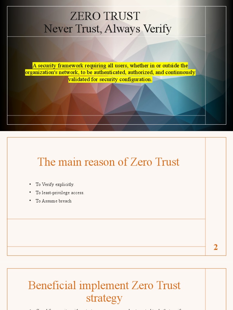Zero Trust Presentation | PDF | Security | Computer Security