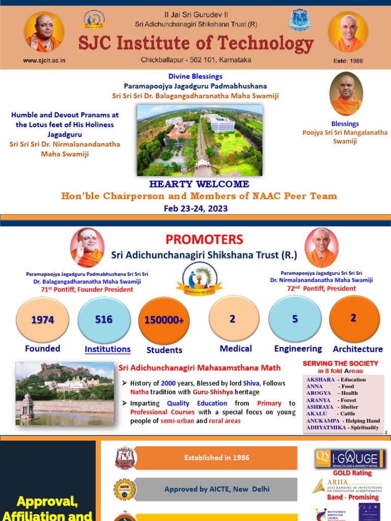 SJCIT NAAC Principal PPT 23 2 23 Rev Final | Download Free PDF ...