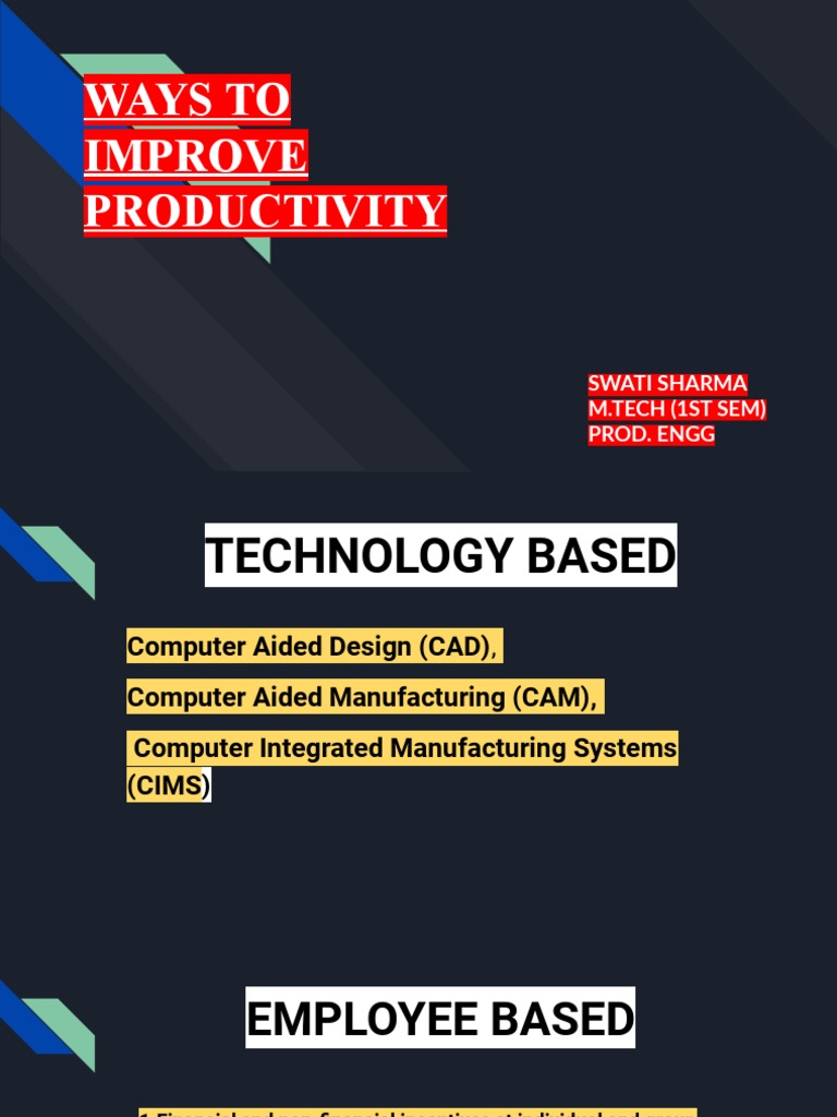 Ways To Improve Productivity | PDF