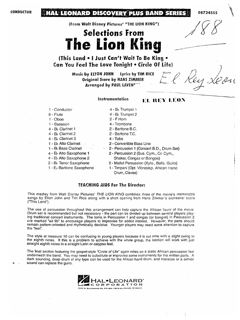 THE LION KING - ELTON JOHN ARREGLO PAUL - LAVENDER (1) - Strony-1-26 | PDF