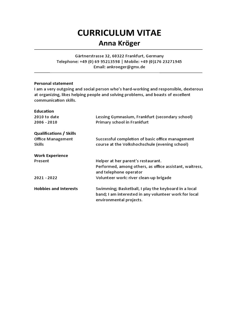 Anna CV | PDF
