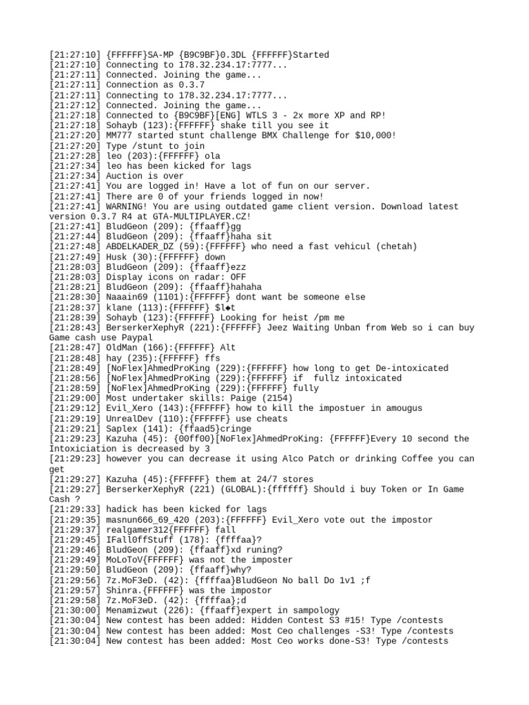 Chat Log | PDF | Auction