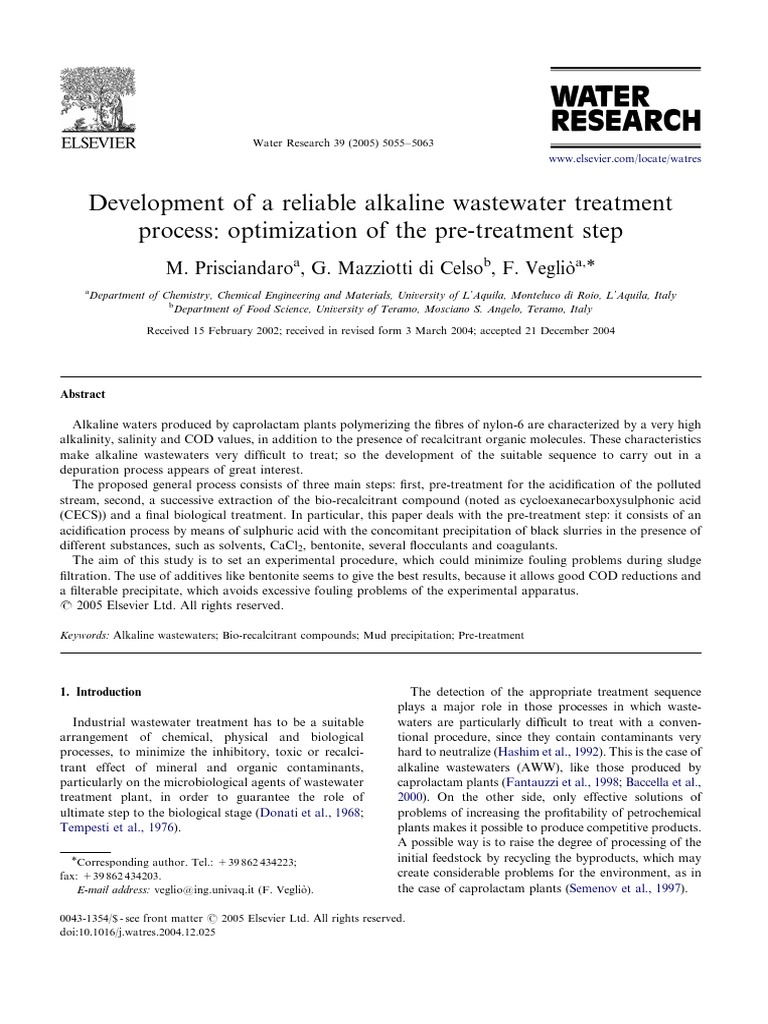 Optimizing Alkaline Wastewater Treatment | PDF | Stress (Mechanics ...