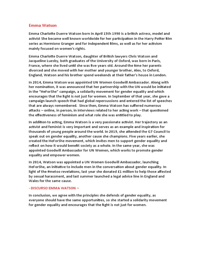 Emma Watson | PDF | Identity Politics | Minorities