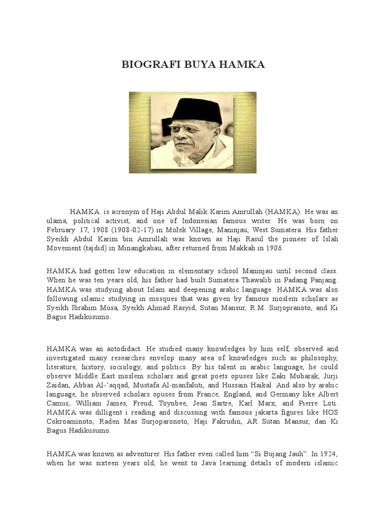 Buya Hamka Biografi | PDF | Indonesia