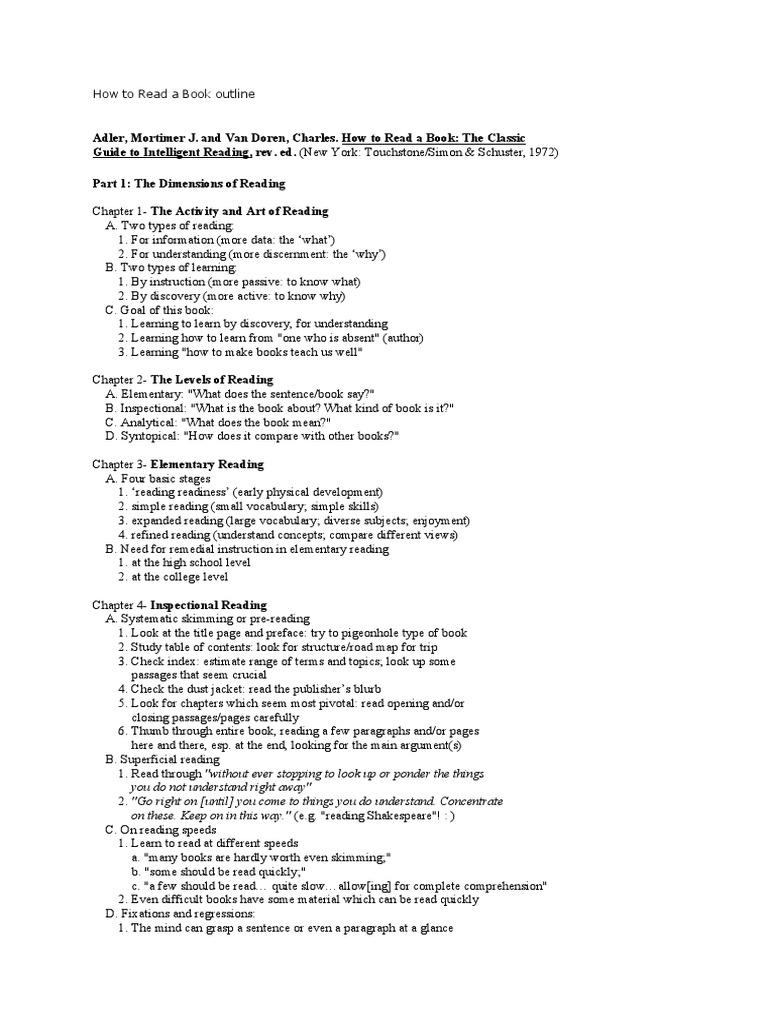 How to Read a Book: Key Insights | PDF | Argument | Cognitive Science