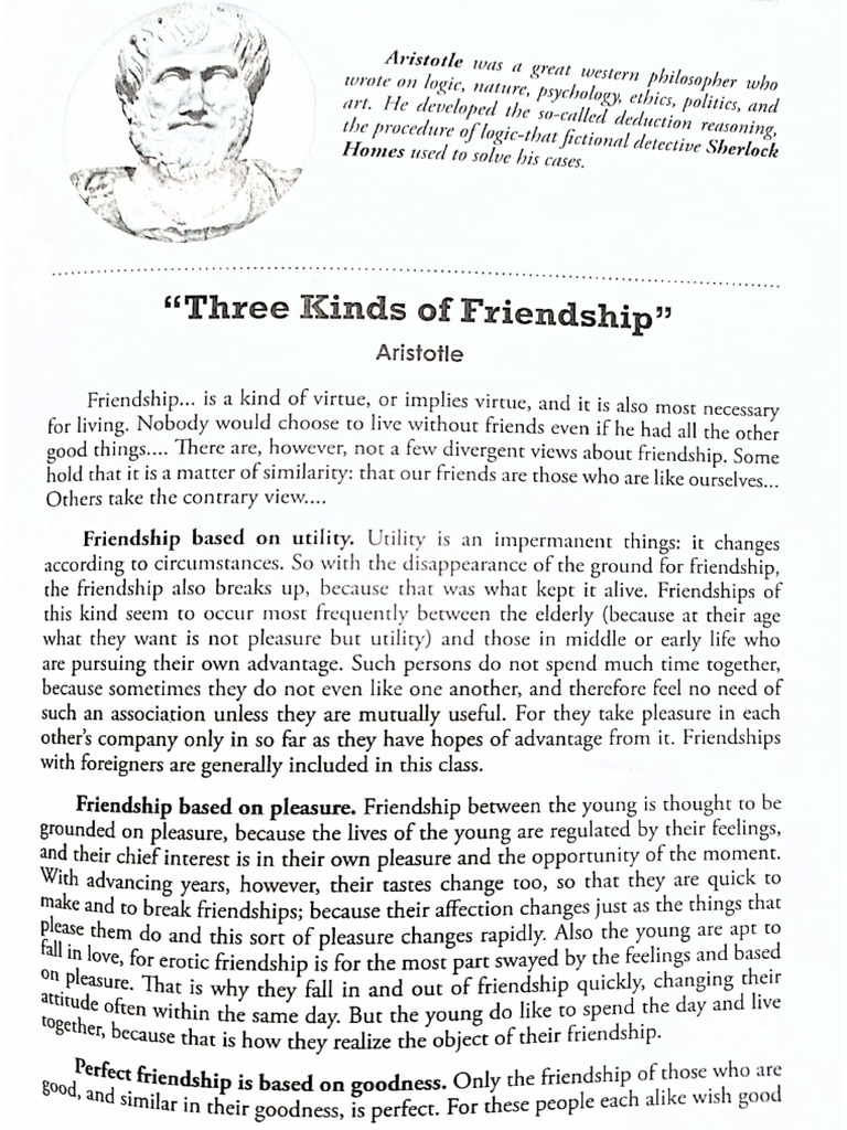 Three Kinds of Friendship | PDF