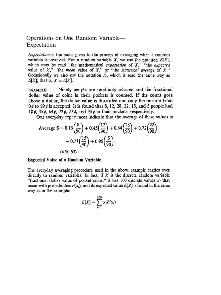 Operations On One Random Variable | PDF