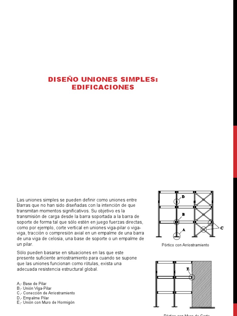 PPT-uniones Simple Edificio | PDF | Braguero | Ingeniería mecánica